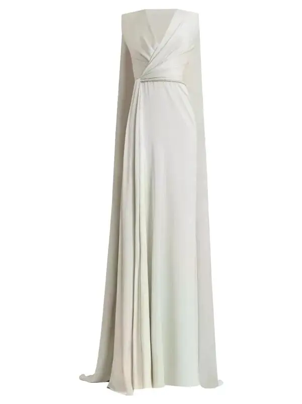 GEMY MAALOUF Cape-back Draped Maxi Dress - Neutrals