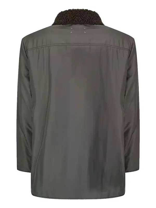 MAISON MARGIELA Technical Fabric Jacket With Shearling Collar - Grey
