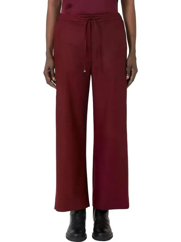 Max Mara Wide Leg Drawstring Trousers - Red