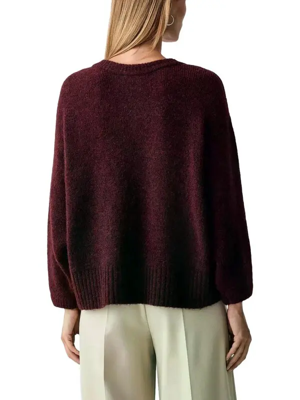 American Vintage Logo Patch Ribbed Trim Sweater - Red
