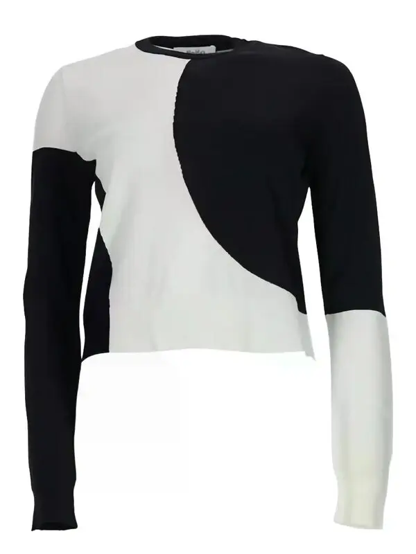 Max Mara Colour-block Intarsia-knit Sweater - Black