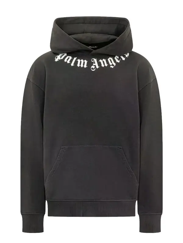 Palm Angels Neck Logo Reg Hoodie - Black