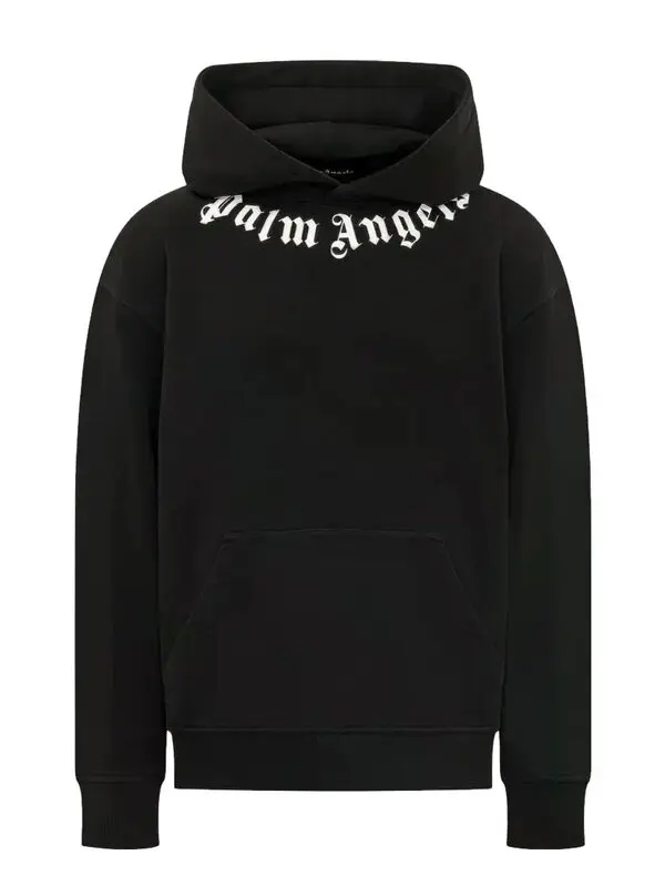 Palm Angels Neck Logo Reg Hoodie - Black