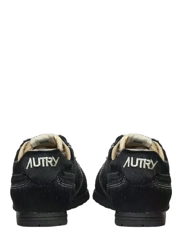 AUTRY Pony Fur-effect Lace-up Sneakers - Black