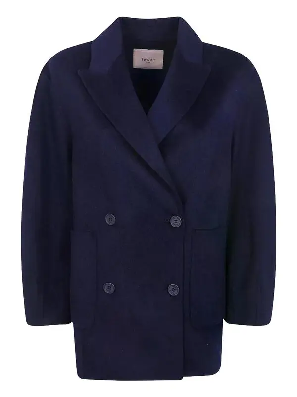 TWINSET Double-breasted Coat - Blue