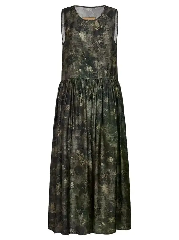 UMA WANG Ardal Floral Print Midi Dress - Grey
