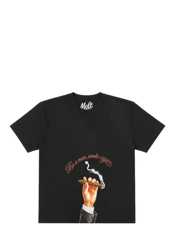 MELT Graphic-print Cotton T-shirt - Black