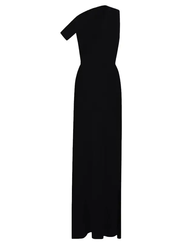 GEMY MAALOUF One-shoulder Draped Crepe Gown - Black