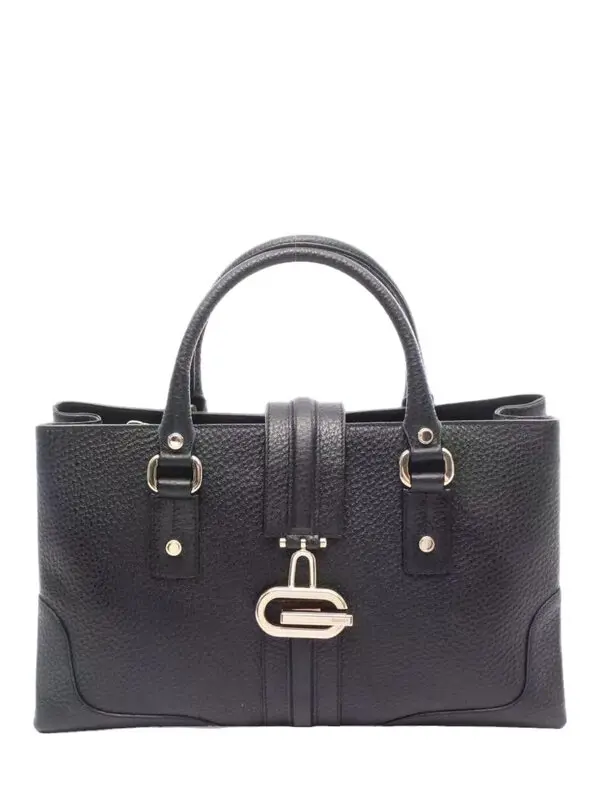 Gucci G Logo Leather Handbag - Black