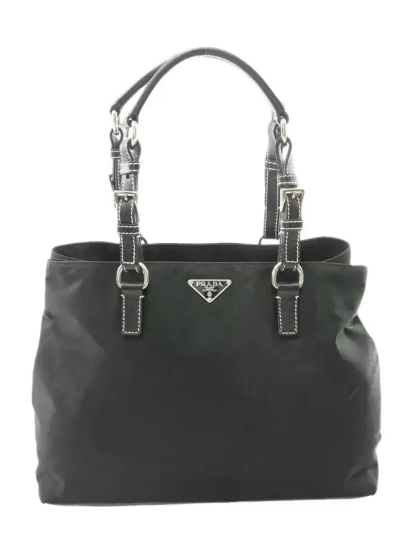 Prada Logo Detail Tote Bag - Black