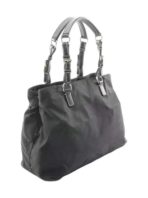 Prada Logo Detail Tote Bag - Black