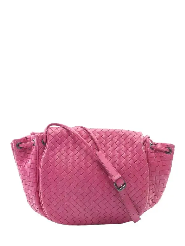 Bottega Veneta 2010s Intrecciato Shoulder Bag - Pink