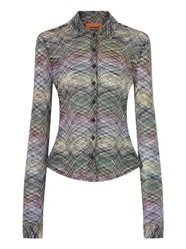 Missoni Zigzag Knit Button-down Shirt - Grey