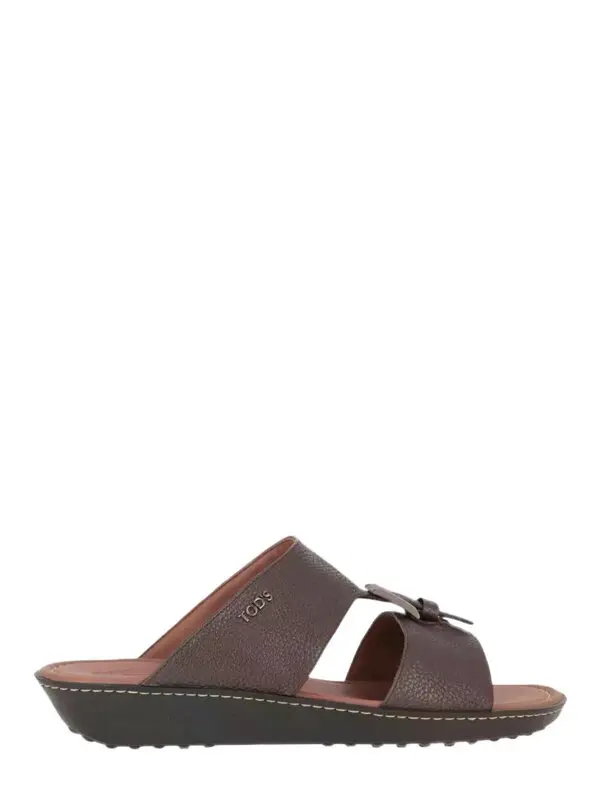 TOD'S Buckle-detail Pebble-texture Sandals - Brown