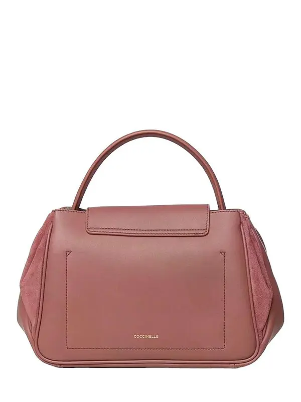 COCCINELLE Suede-panelled Leather Tote Bag - Pink
