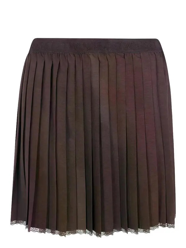 TWINSET Pleated Crêpe De Chine Short Skirt - Brown