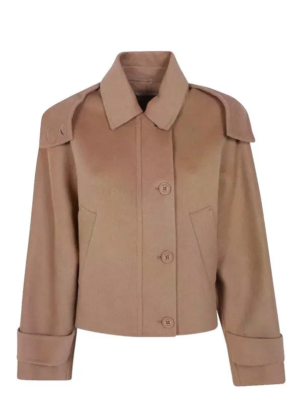 TWINSET Hooded Button-up Jacket - Neutrals