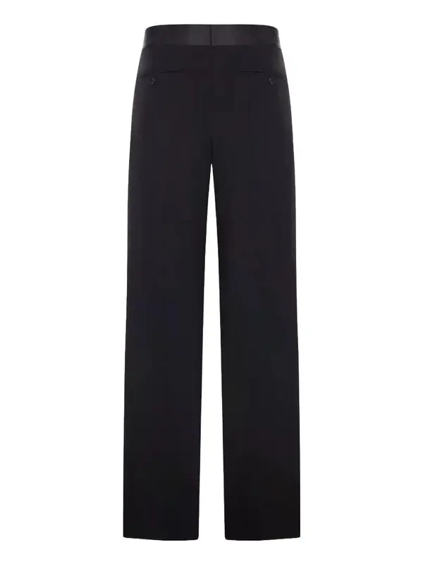 Giorgio Armani Wool Palazzo Pants - Black