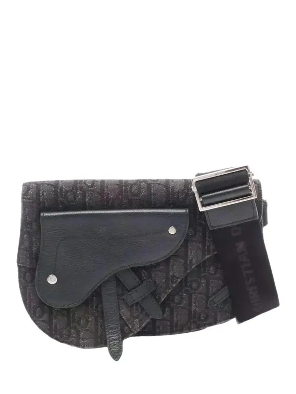 Dior 2000s Saddle Oblique Shoulder Bag - Black