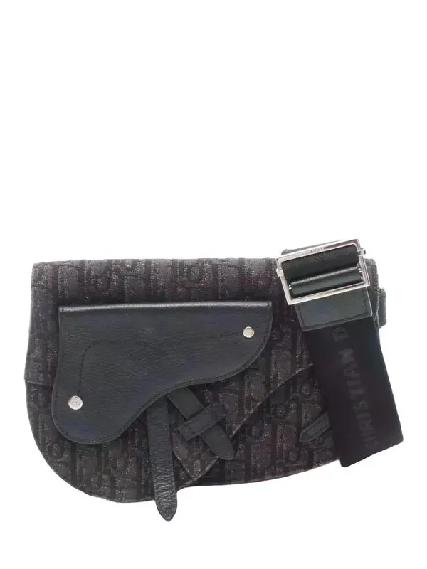 Dior 2000s Saddle Oblique Shoulder Bag - Black