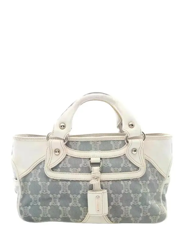 Celine Macadam Patterned Top Handle Handbag - Grey