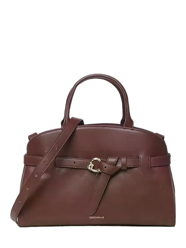 COCCINELLE Medium Buckle-detail Leather Tote Bag - Brown