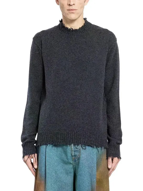 UMA WANG Distressed Cashmere Sweater - Grey