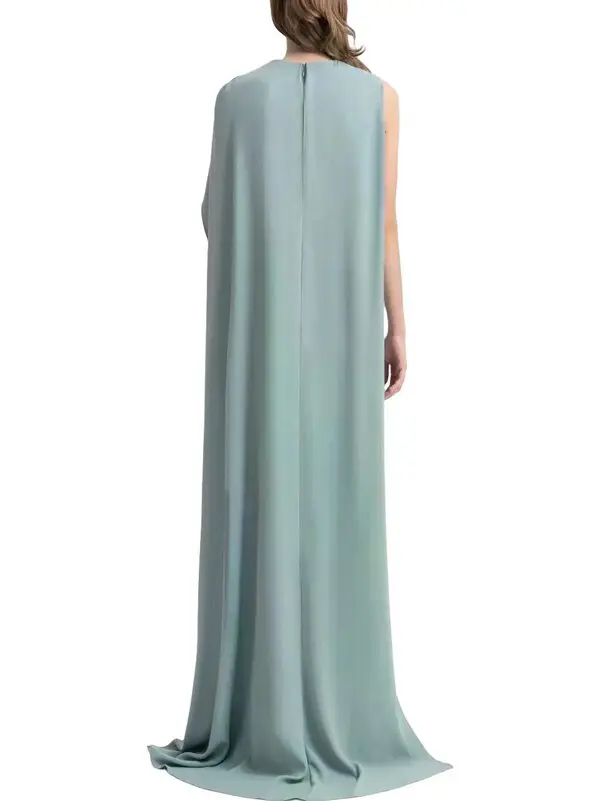 GEMY MAALOUF Beaded Cape Draped Gown - Blue