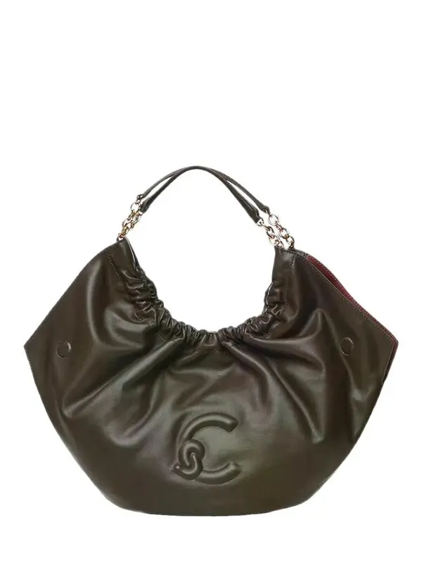COCCINELLE Medium Ruched Tote Bag With Embossed Logo - Brown
