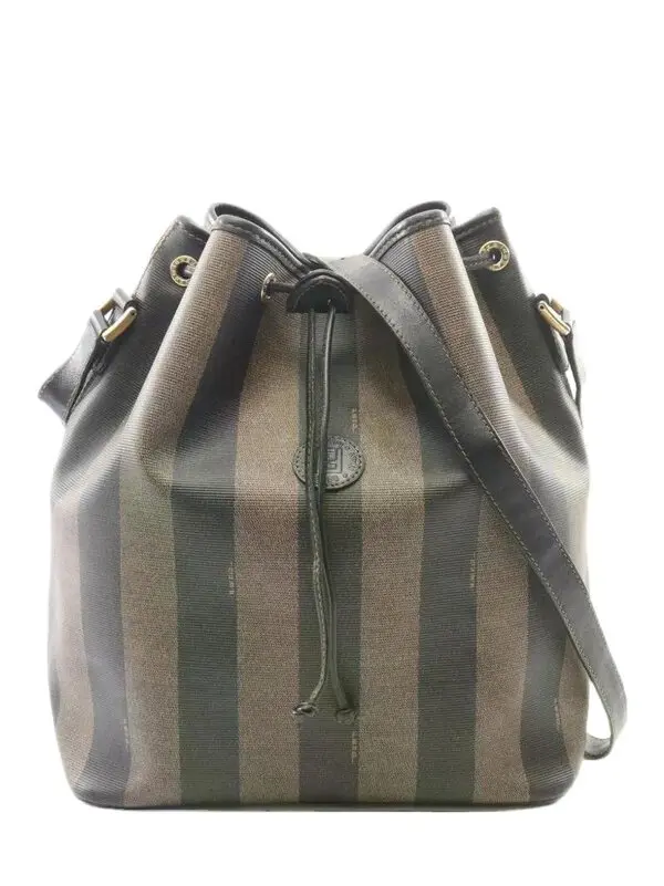 Fendi 2010s Logo Patch Bucket Bag - Brown