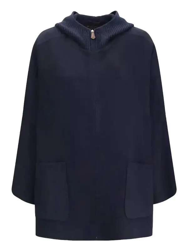 Loro Piana Farrel Hooded Cashmere Cape - Blue