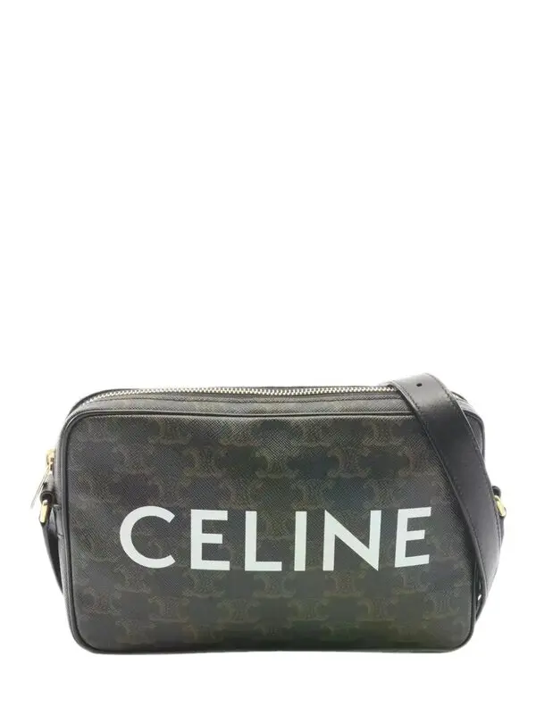 Celine Triomphe Canvas Cross Body Bag - Black