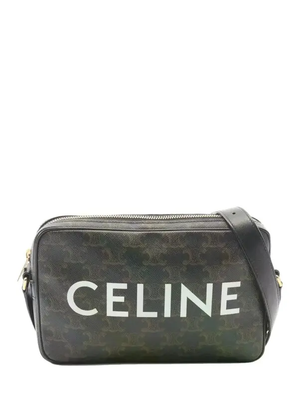Celine Triomphe Canvas Cross Body Bag - Black
