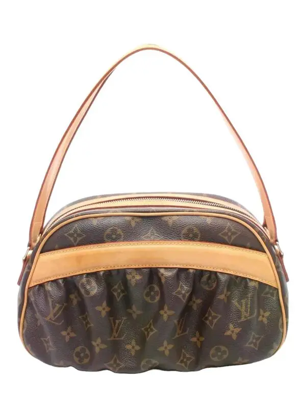 LOUIS VUITTON Monogram Canvas Ruched Shoulder Bag - Brown