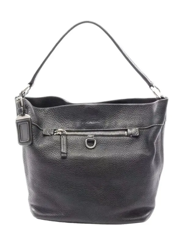 Prada Grained Leather Shoulder Bag - Black