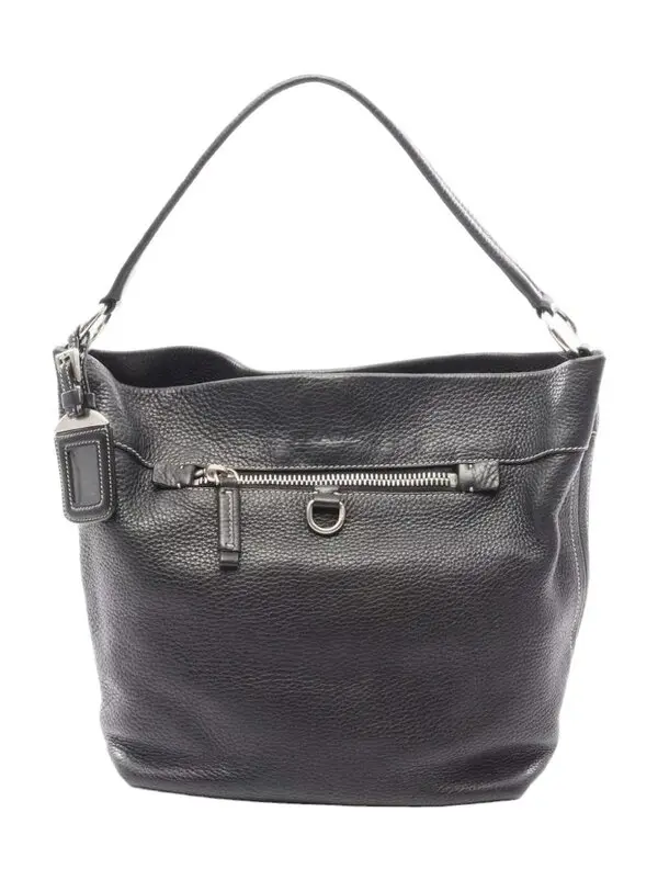 Prada Grained Leather Shoulder Bag - Black