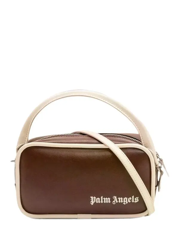 Palm Angels Logo Print Crossbody Bag - Brown