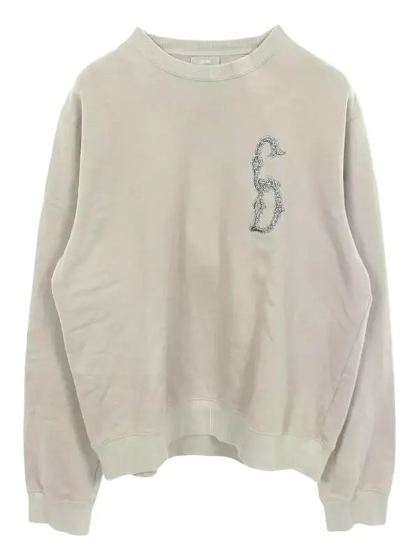 Dior Grey Cotton Cd Logo Embroidery Crew Neck Sweater - Neutrals