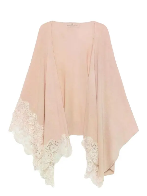 Ermanno Scervino Lace-trimmed Cape - Pink