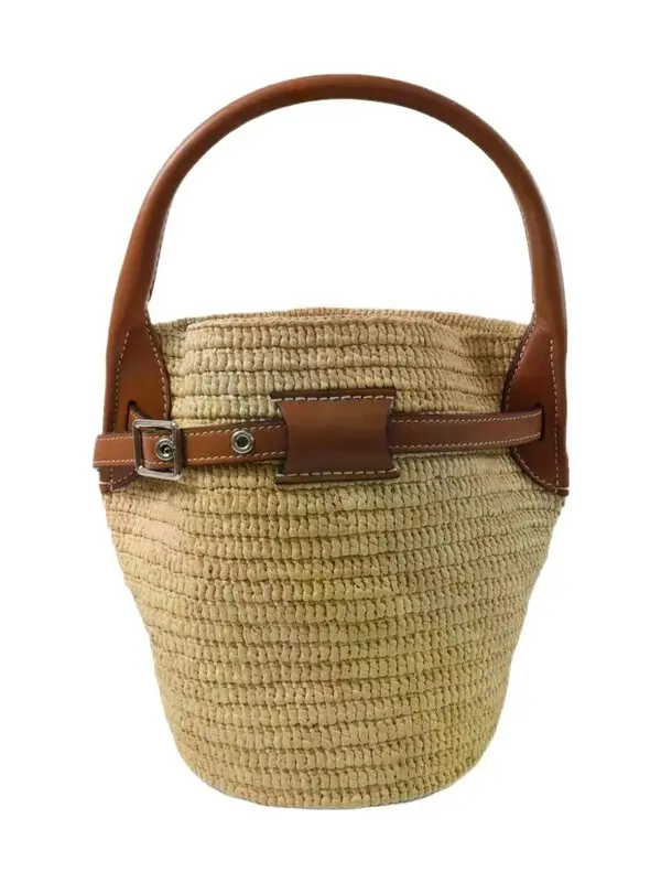 Celine Big Bag Raffia Bucket Bag - Neutrals