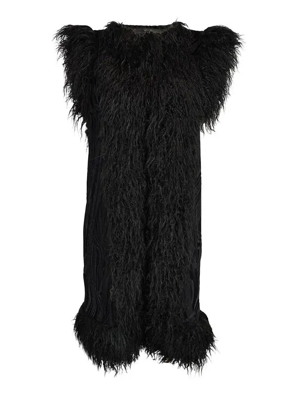 JENNAFER GRACE Faux Fur Trim Vest - Black