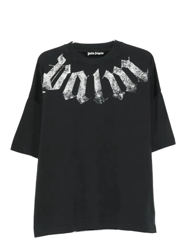 Palm Angels Logo Graphic Cotton T-shirt - Black
