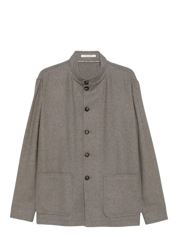 Tagliatore Stand Collar Button Front Jacket - Grey