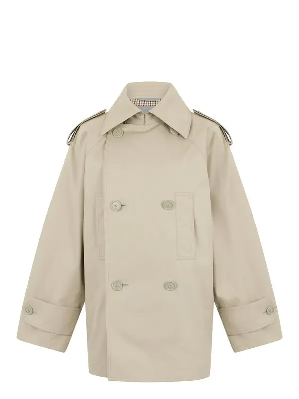 Balenciaga Double-breasted Cotton Trench Coat - Beige