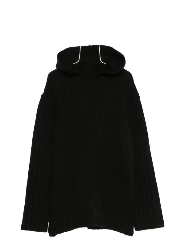 Rick Owens Hooded Cashmere-silk Sweater - Nero