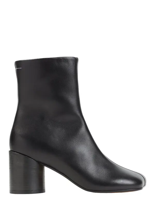 MAISON MARGIELA Leather Ankle Boot With 7cm Heel - Black