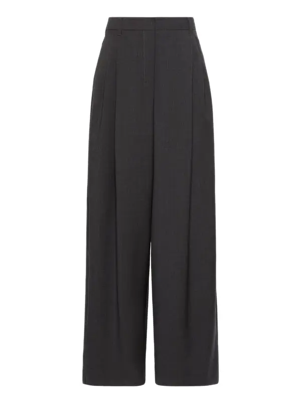 Max Mara Sculpted Wool Trousers - Grigio