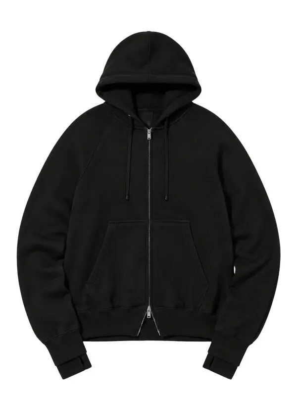 THOM KROM Zip-up Hooded Sweatshirt - Black