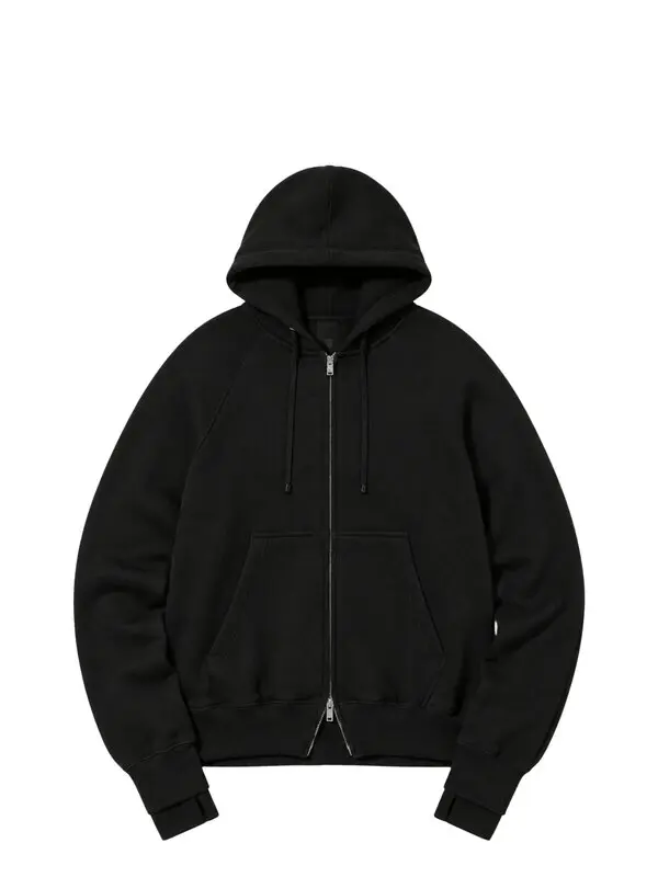 THOM KROM Zip-up Hooded Sweatshirt - Black