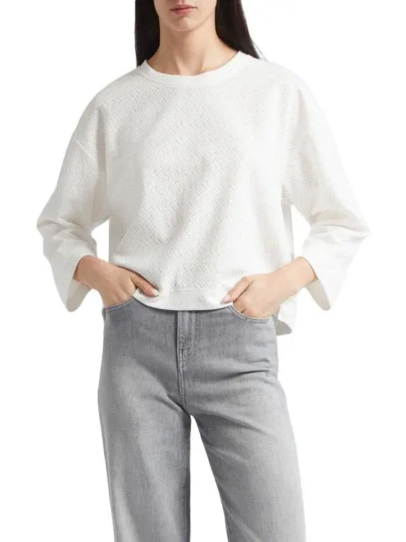 Emporio Armani Crewneck Chevron Jacquard Sweater - Ivory